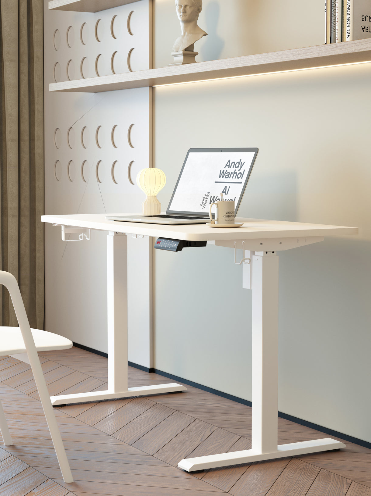 KOWO Adjustable Electric Desk with USB Hub and Non-Spliced Tabletop